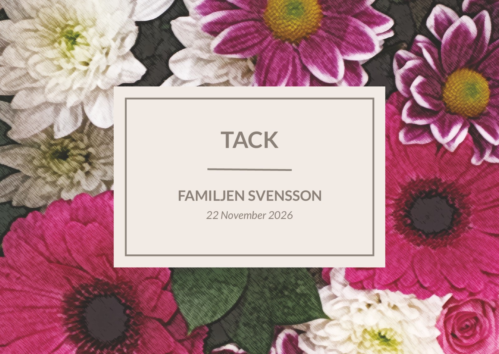 Tackkort efter begravning | Optimalprint