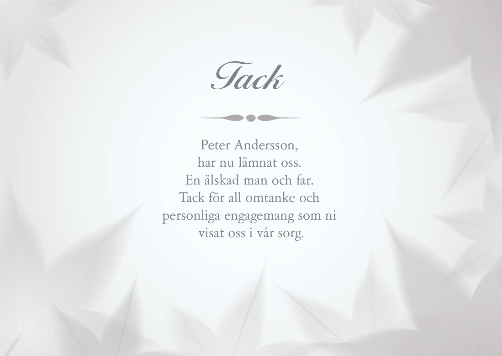 Tackkort efter begravning | Optimalprint