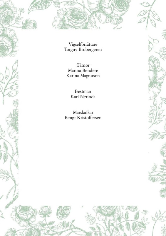 Bröllop - vigselprogram | Optimalprint