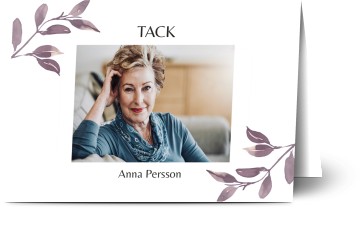 Personliga tackkort efter begravning med egna bilder och text ...