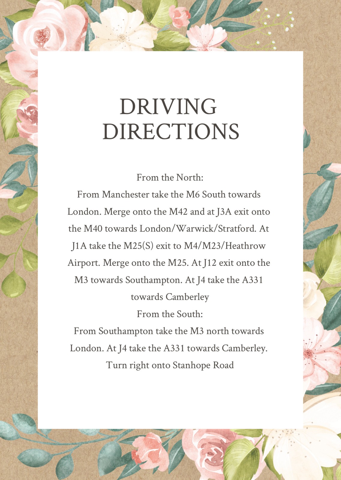 Driving Direction Cards for Weddings and Invitation Cards | Optimalprint