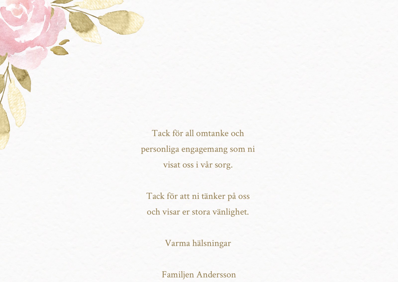 Tackkort efter begravning | Optimalprint