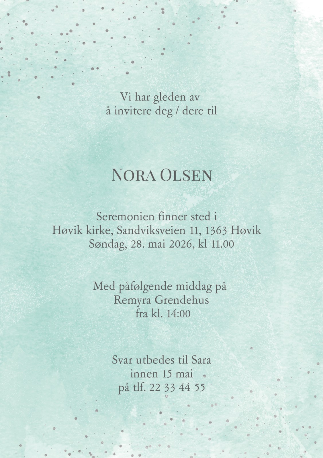 Invitasjoner Mal