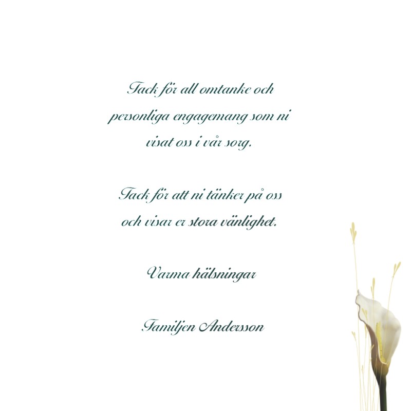 Tackkort efter begravning | Optimalprint