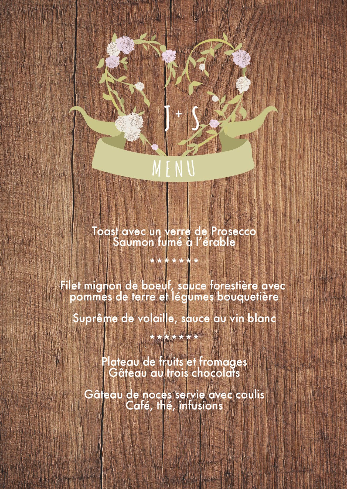 Cartons de menu pour mariages et fêtes | Optimalprint