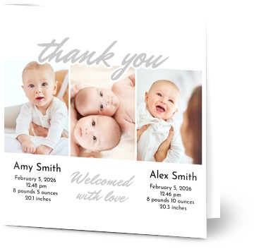 Baby Thank You Cards | Your Photos and Text | Optimalprint