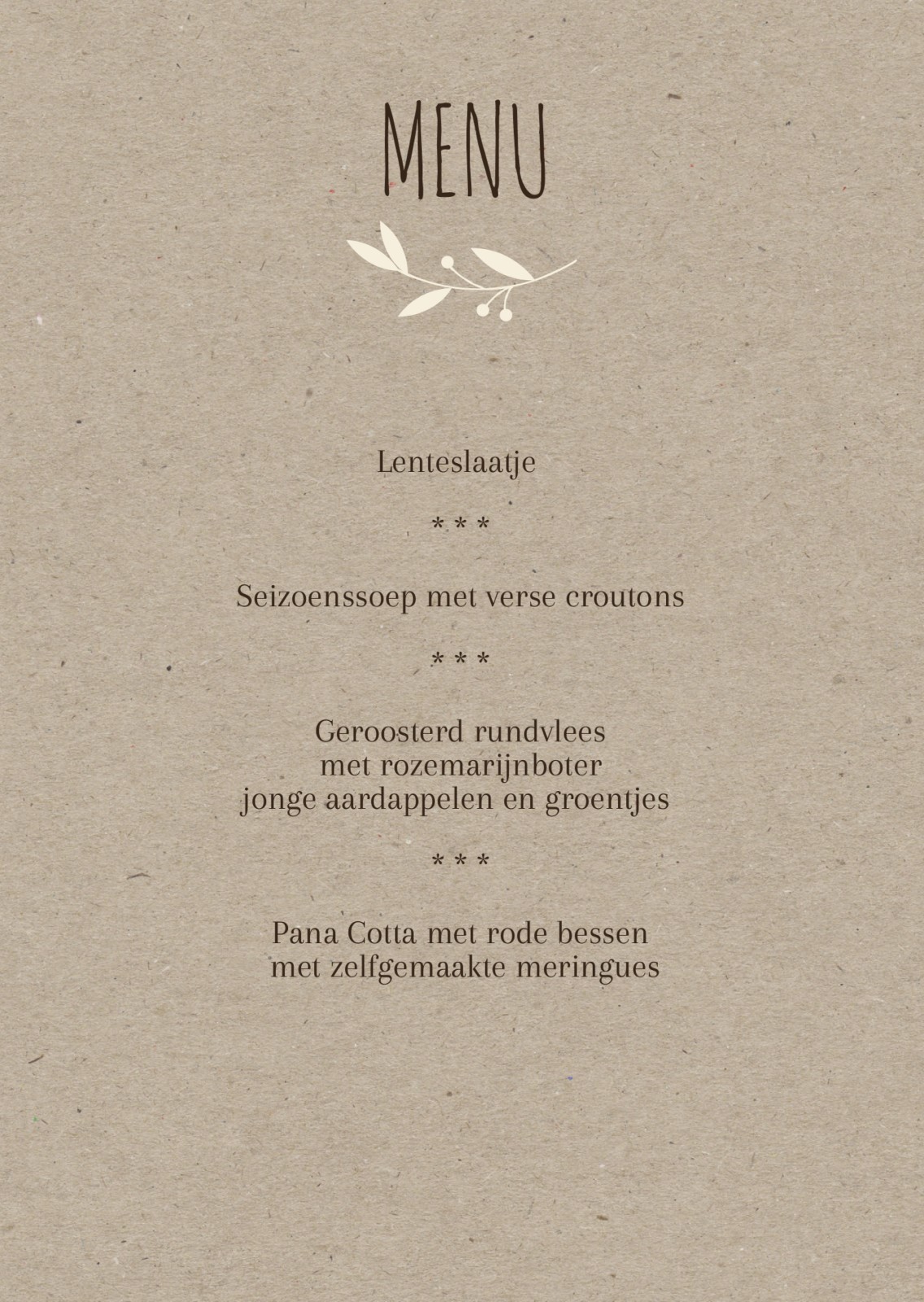 Menukaarten voor huwelijk; feestelijkheden | Optimalprint