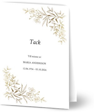 Personliga tackkort efter begravning med egna bilder och text ...