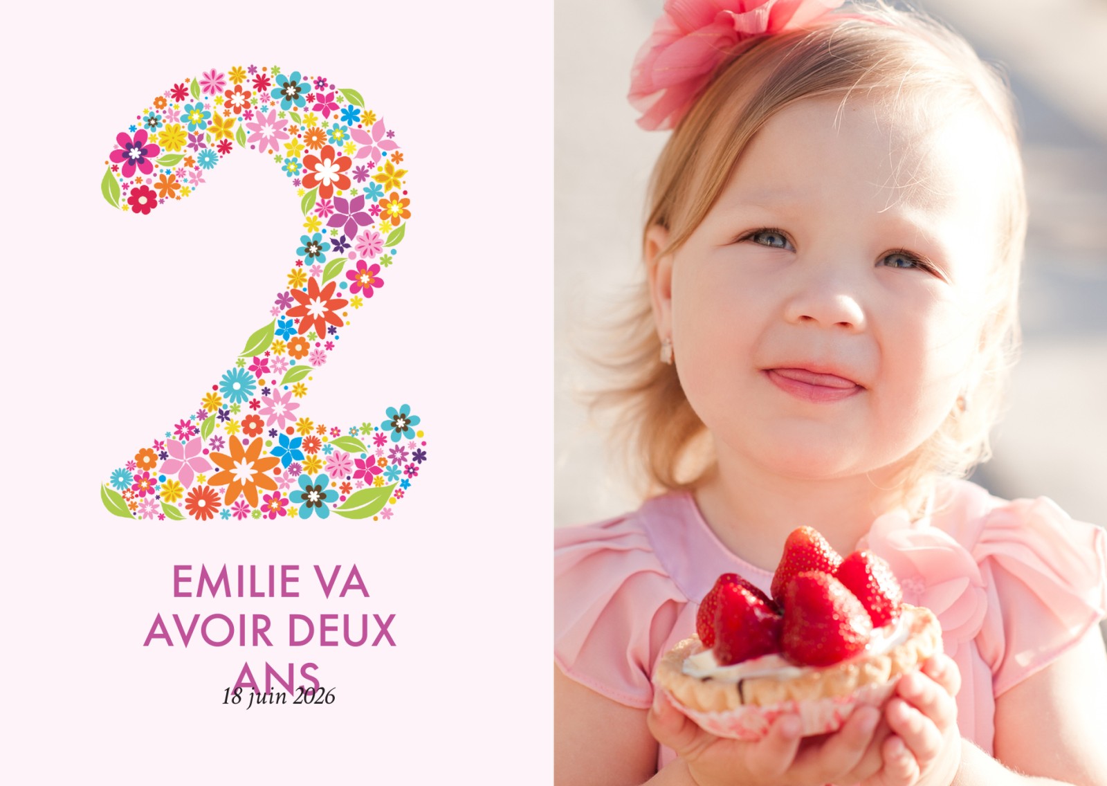 Cartes d'invitation d'anniversaire 2 ans | Optimalprint