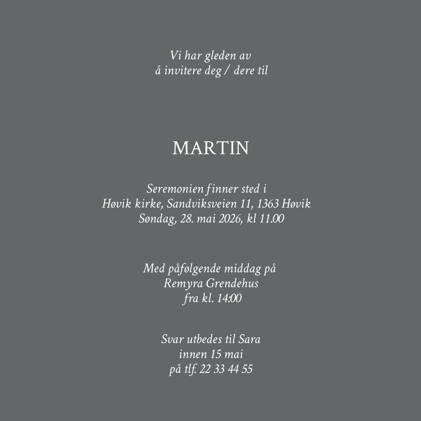Konfirmasjonskort invitasjon - Invitasjoner til konfirmasjon | Optimalprint