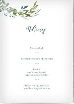 Menykort Till Bröllopsmiddag | Tryck Bröllopsmeny på Optimalprint.se