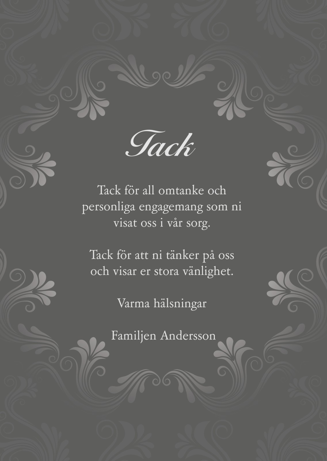 Tackkort efter begravning | Optimalprint