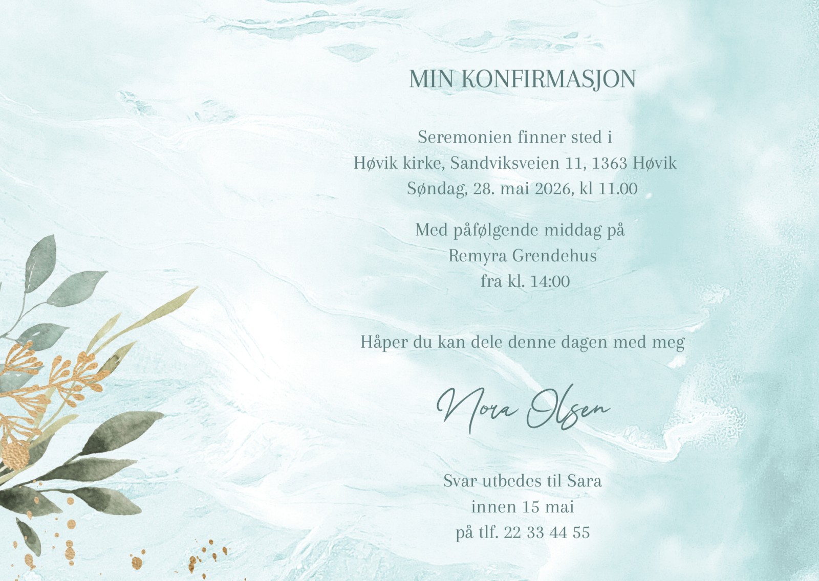 Invitasjoner Mal