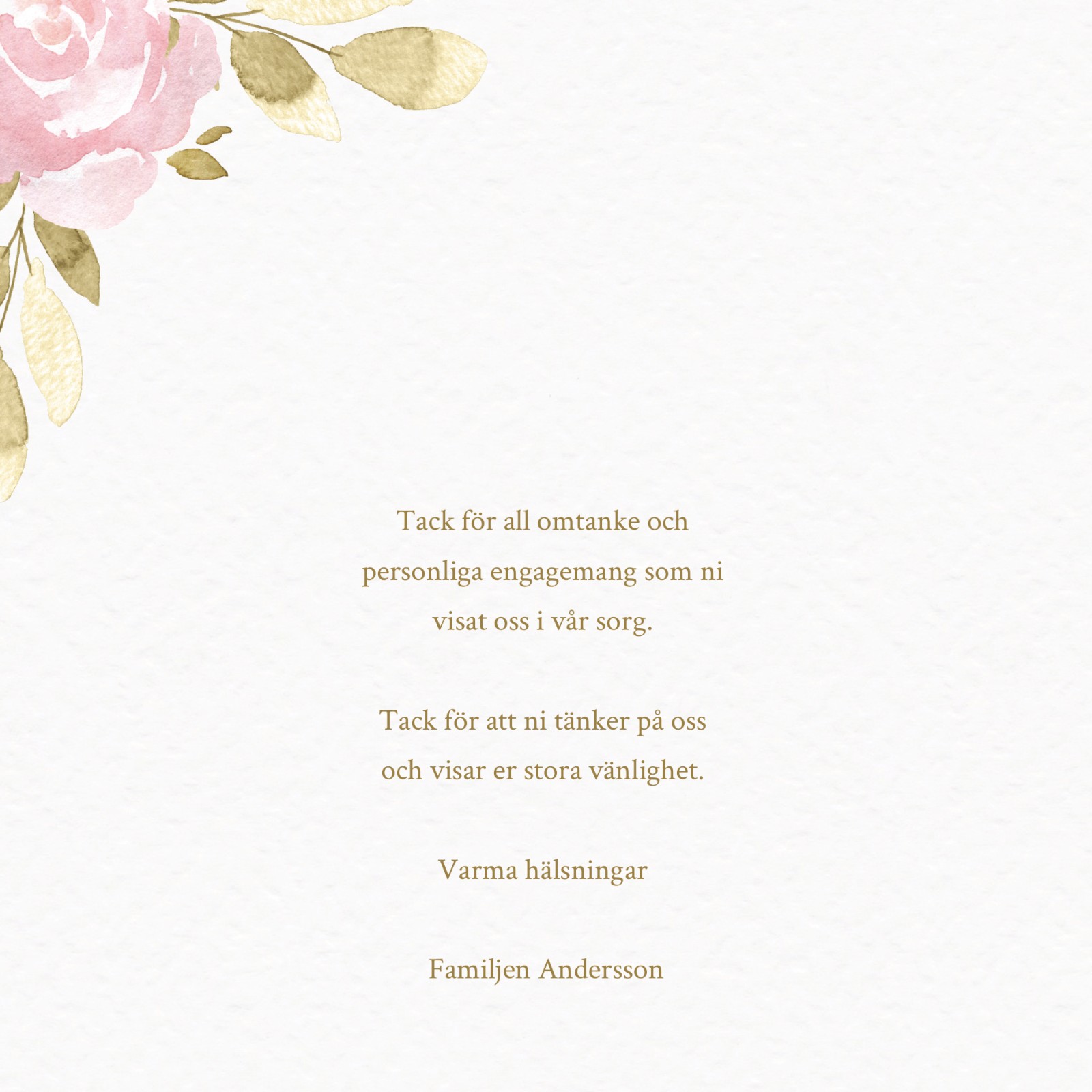 Tackkort efter begravning | Optimalprint