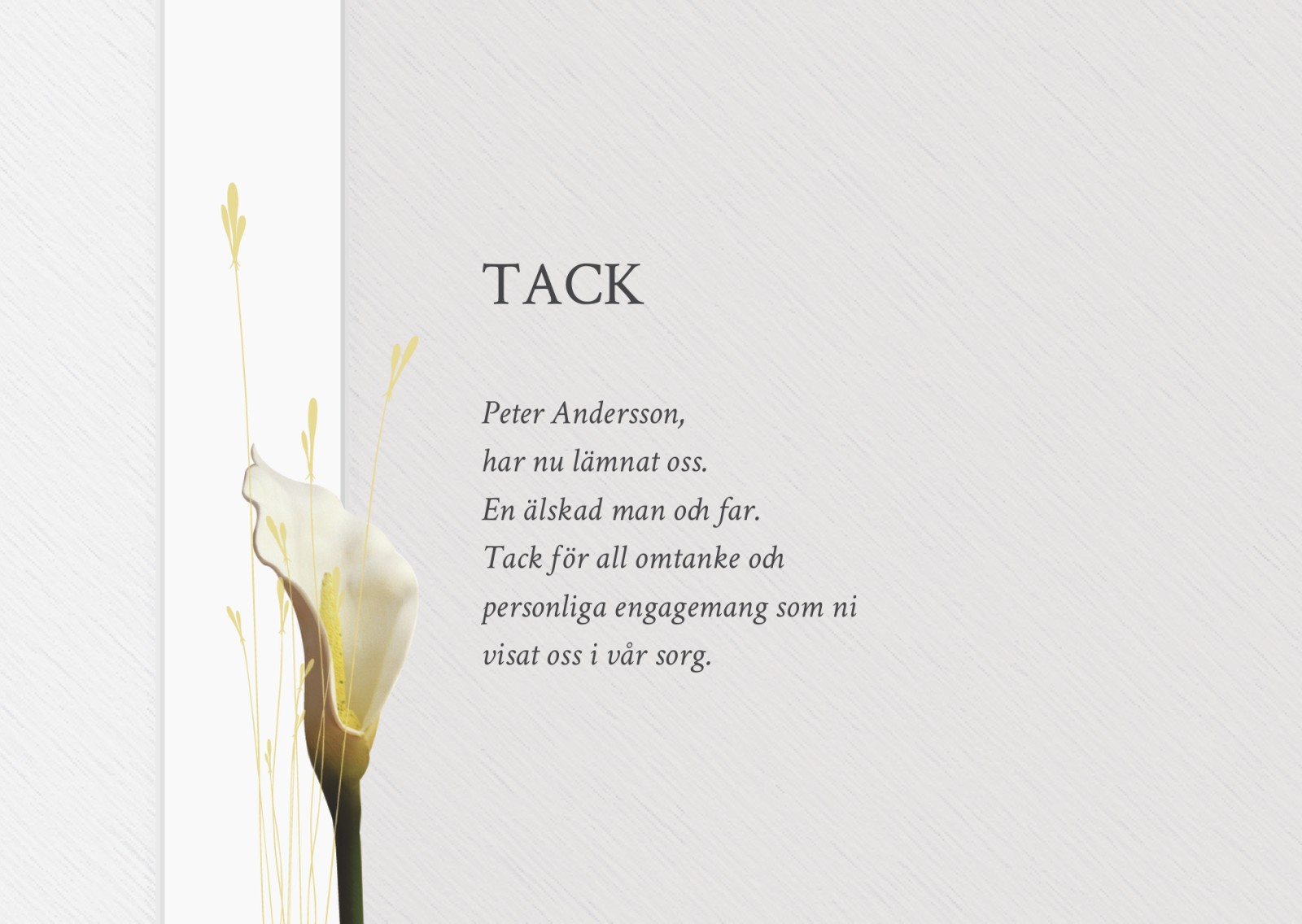 Tackkort efter begravning | Optimalprint