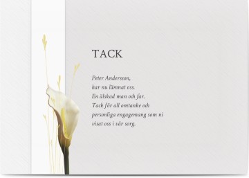 Personliga tackkort efter begravning med egna bilder och text ...