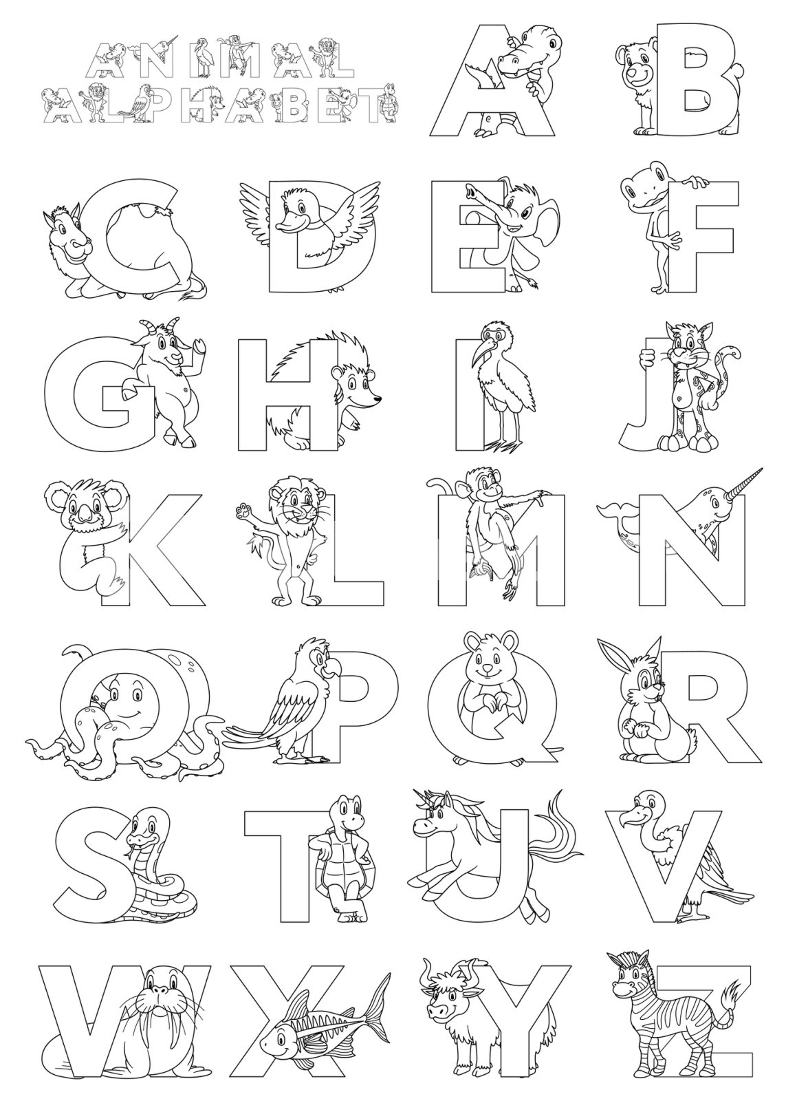 Fargelegginsplakater av bokstaver til barna | Optimalprint