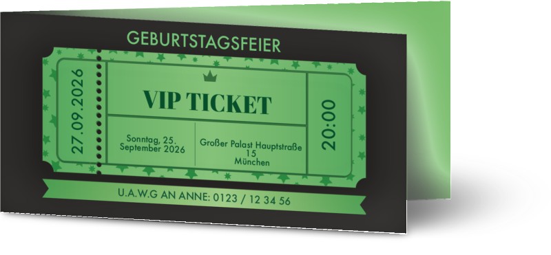 Einladung Geburtstag VIP-Eintrittskarte - Personalisierte ...