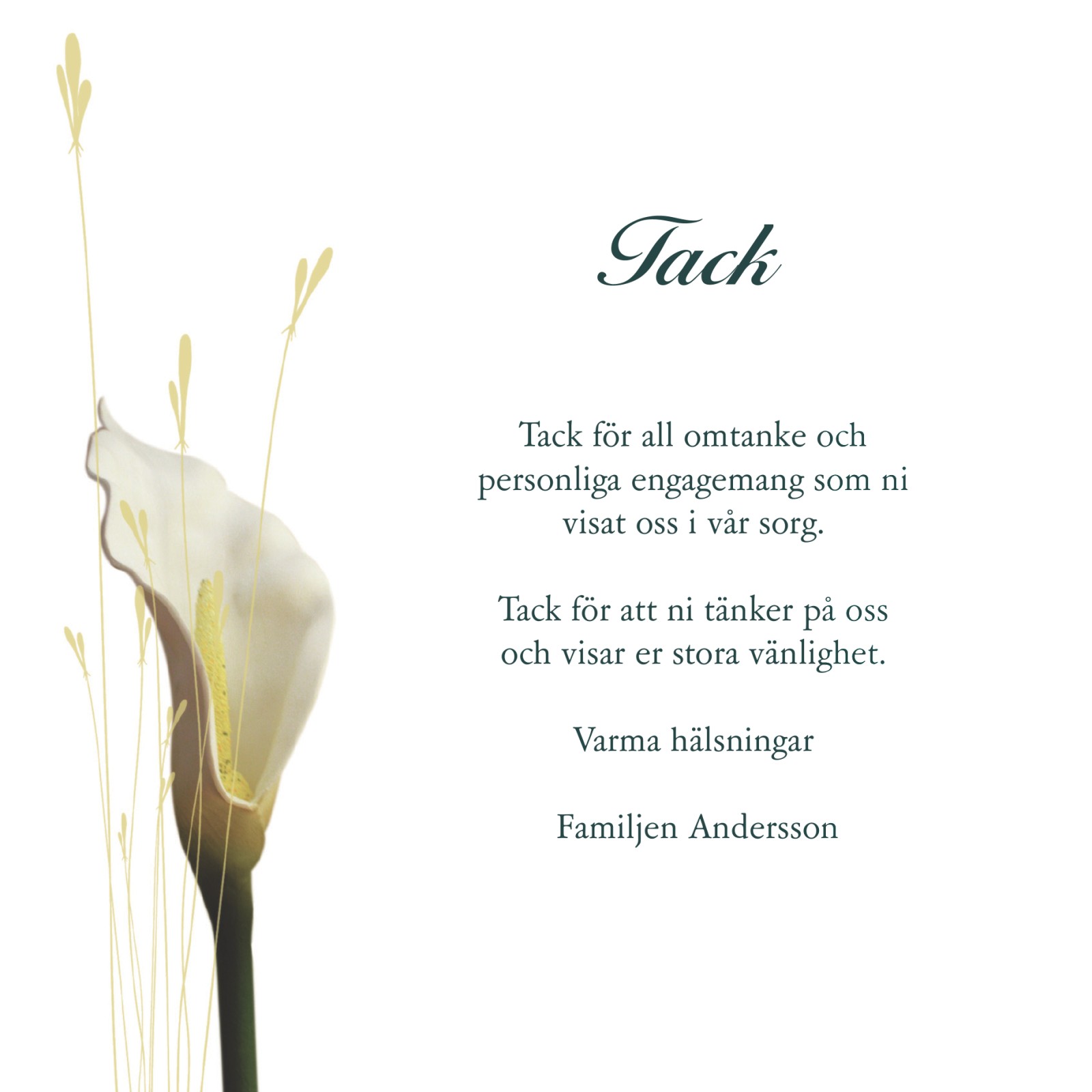 Tackkort efter begravning | Optimalprint