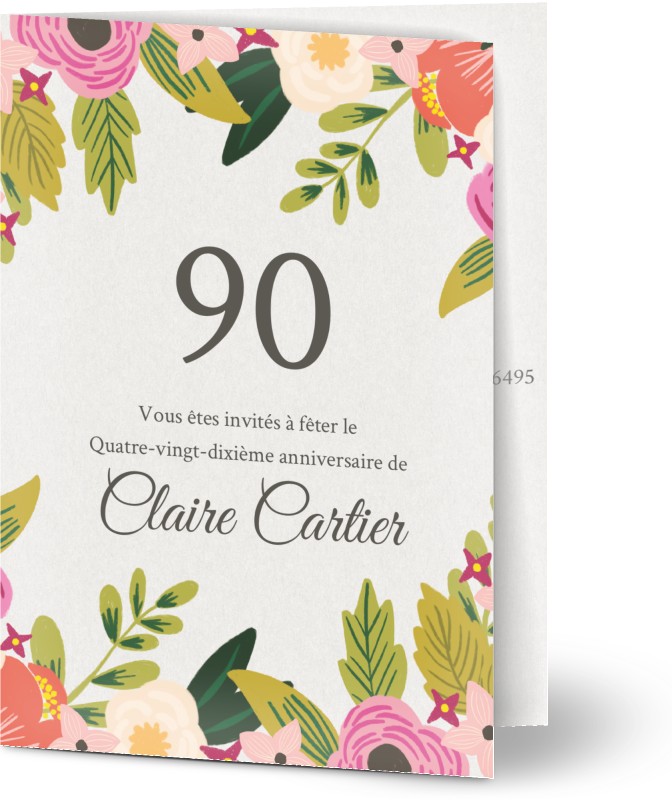 Invitations d'anniversaire 90 personnalisées | Optimalprint