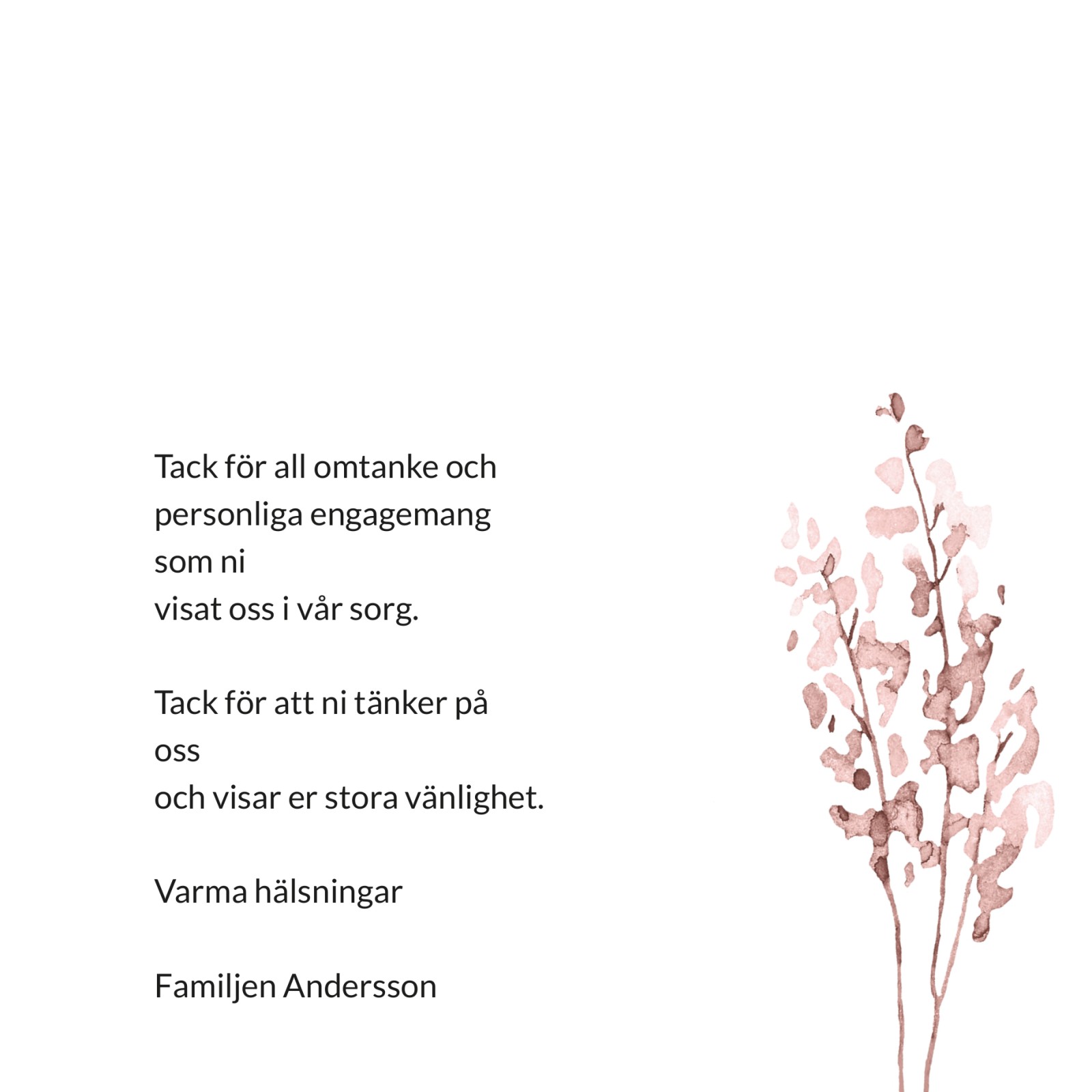 Tackkort efter begravning | Optimalprint